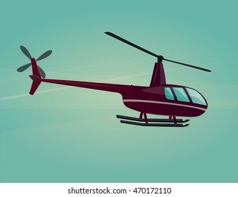 Raster Illustration Icon Flying Helicopter Stock Illustration 476408647 ...