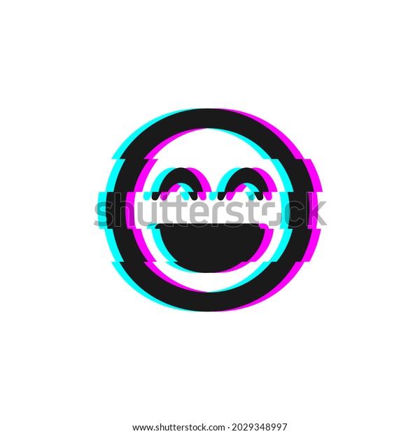 Vector Icon Glitch Smile Emoji Glitch Stock Vector (Royalty Free ...