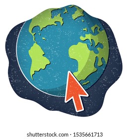 Vector Icon Globe Planet Earth Cursor Stock Vector (Royalty Free) 1535661713 | Shutterstock