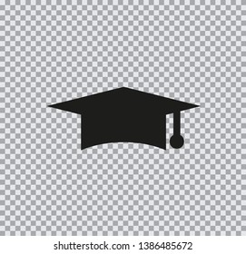 Vector Icon Graduate Cap On Transparent Stock Vector (Royalty Free ...
