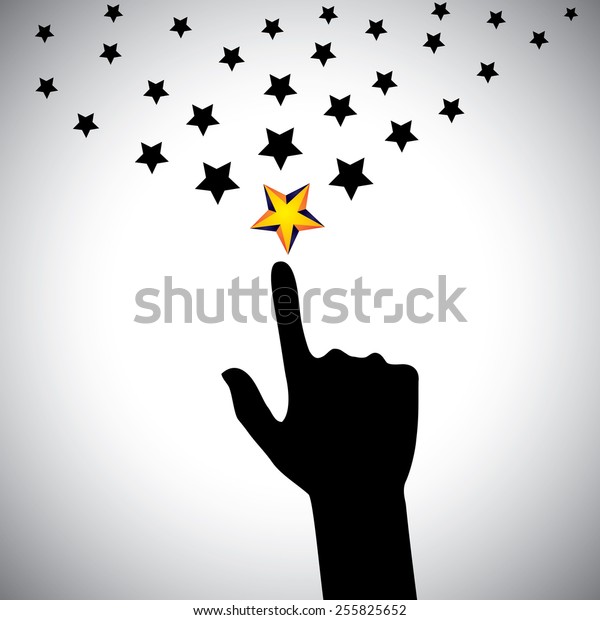 Vector Icon Hand Reaching Stars Concept Stock Vector (Royalty Free ...
