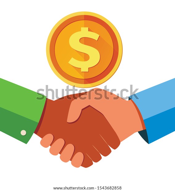 Vector Icon Handshake Money Sign Background Stock Vector (Royalty Free ...