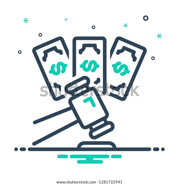 Vector Icon Imposest Forfeit Penalty Fine Stock Vector (Royalty Free ...