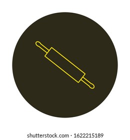 Vector Icon Kitchen Wooden Roller Shape Stock Vector (Royalty Free ...