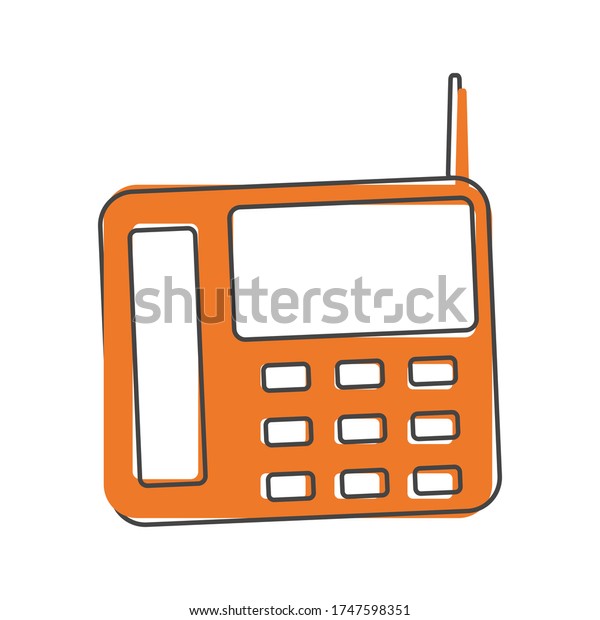 Vector Icon Landline Phone Buttons Cartoon Stock Vector (Royalty Free ...