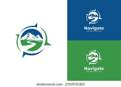 Vector Icon Logo Navigate Mountain Template Stock Vector (Royalty Free ...