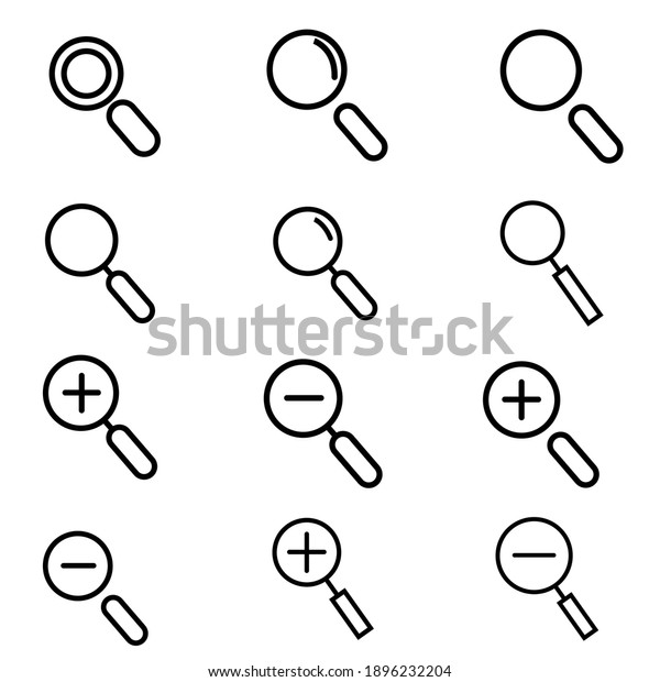 Vector Icon Magnifyingsearch Zomm Find All Stock Vector (Royalty Free ...