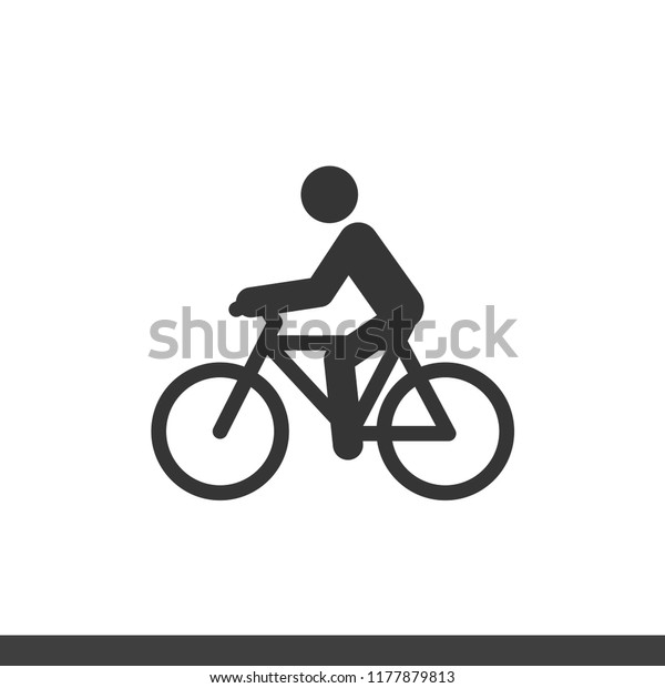 Vector Icon Man Riding Bike Flat Stock Vector (Royalty Free) 1177879813