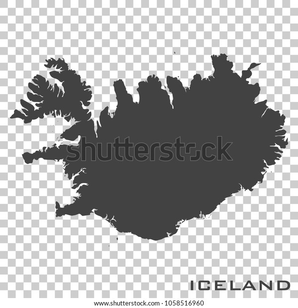 Vector Icon Map Iceland On Transparent Stock Vector (Royalty Free ...