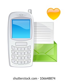 Vector Icon Mobile Phone Letter Stock Vector (Royalty Free) 106648874 ...