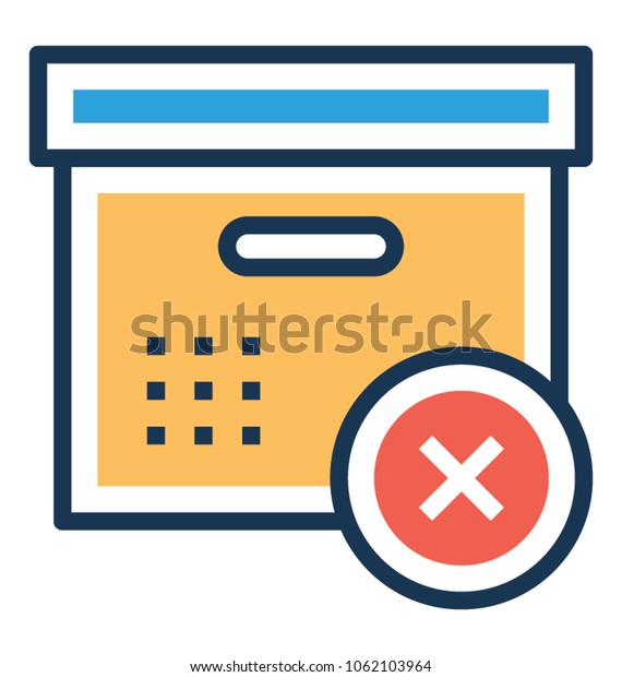 Vector Icon Parcelbox Cross Mark Denied Stock Vector (Royalty Free ...