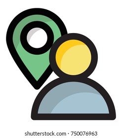 Vector Icon Person Location Pin Stock Vector (Royalty Free) 750076963 ...