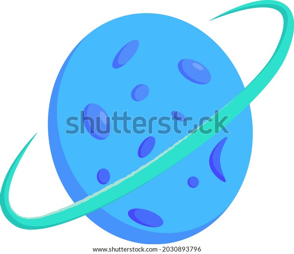 Vector Icon Planet Saturn Blue Color Stock Vector (Royalty Free ...