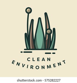 Vector Icon Plants Text Clean Environment Stock Vector (Royalty Free ...