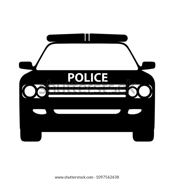Vector Icon Police Car Front View Stock Vector (Royalty Free ...