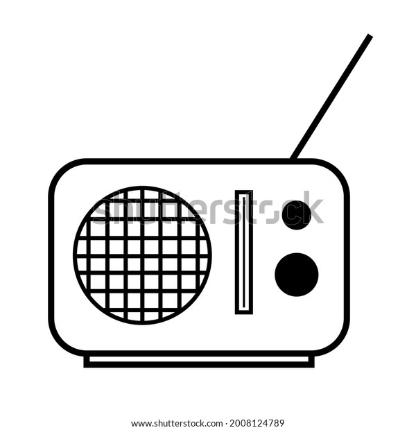 Vector Icon Radio Line Art Design Stock Vector (Royalty Free ...