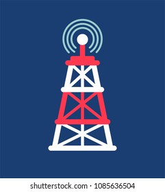 Vector Icon Radio Tower Isolated On Stock Vector (Royalty Free ...