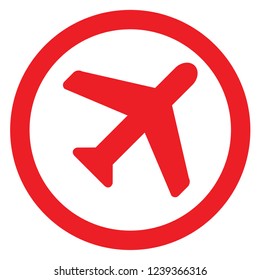Vector Icon Red Colour Airplane Stock Vector (Royalty Free) 1239366316 ...