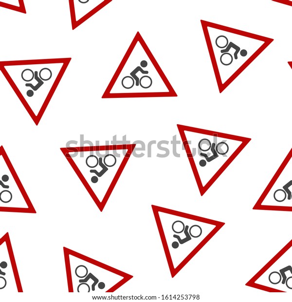 Vector Icon Road Sign Cyclist Triangle Stock Vector (Royalty Free ...