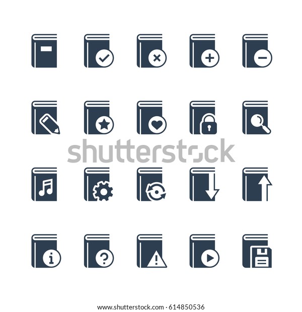 Vector Icon Set Books Stock Vector (Royalty Free) 614850536