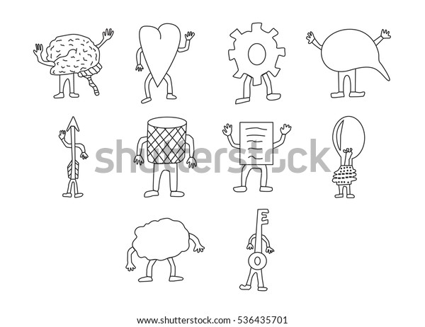Vector Icon Set Brain Functioning On Stock Vector (Royalty Free ...