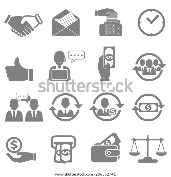 Vector Icon Set Business Financial Performance Stock Vector (Royalty ...