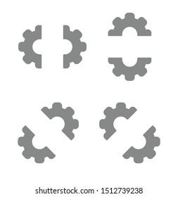 Vector Icon Set Half Gears Flat Stock Vector (Royalty Free) 1512739238 ...