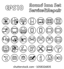 Vector Icon Set Round Icons Service Stock Vector (Royalty Free ...
