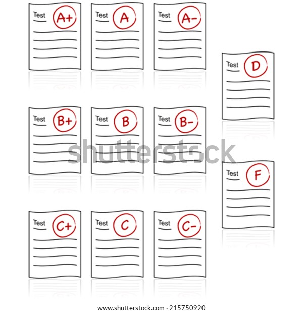 Vector Icon Set Showing School Tests Stock Vector (Royalty Free ...