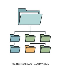 Folders In Hierarchy Royalty Free Stock Vector Clip Art