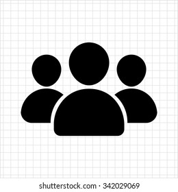 Vector Icon Small Group People Silhouettes Stock Vector (Royalty Free ...