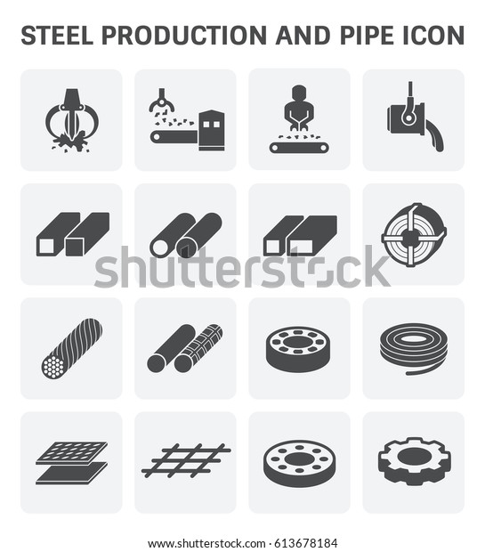 Vector Icon Steel Pipe Metal Product Stock Vector (Royalty Free) 613678184