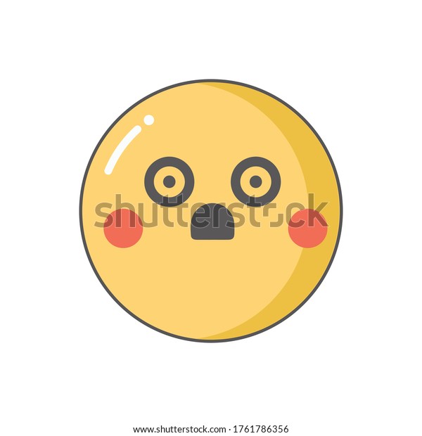 icono vector del emoticono de asombro en forma de círculo