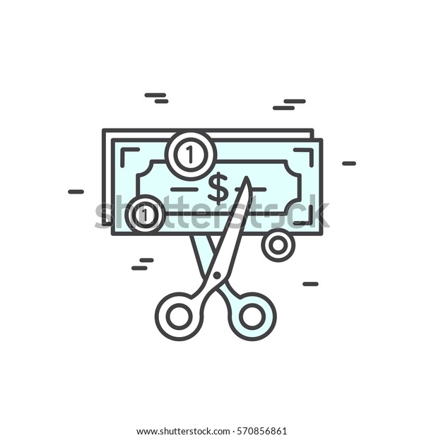 Vector Icon Style Illustration Budget Cut Stock Vector (Royalty Free ...