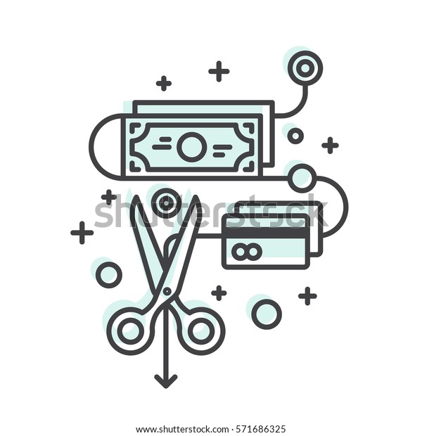 Vector Icon Style Illustration Budget Cut Stock Vector (Royalty Free ...