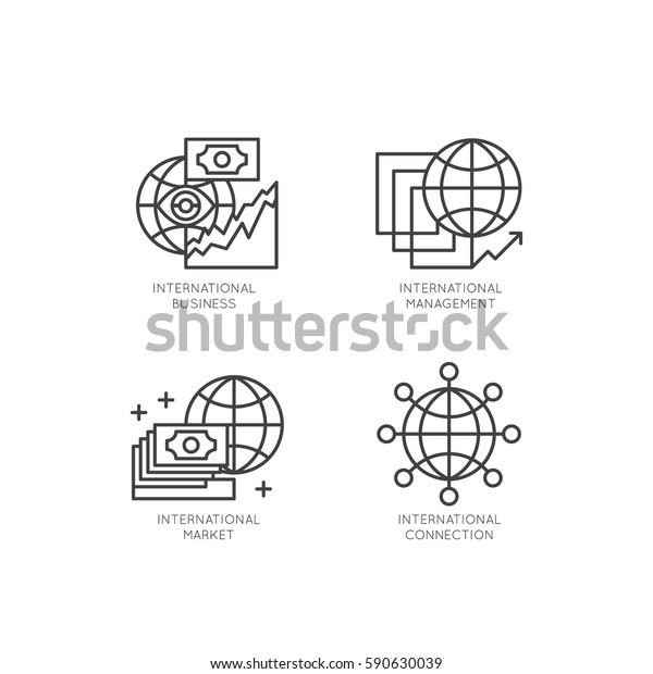 Vector Icon Style Logo International Business Stock Vector (Royalty ...