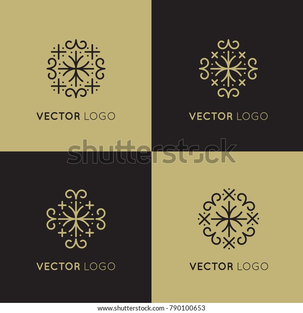 Vector Icon Style Logo Sign Set Stock Vector (Royalty Free) 790100653 ...