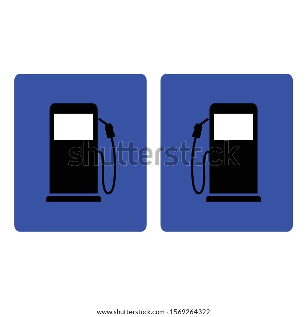 Vector Icon Vehicle Refueling Station Sign Stock Vector (Royalty Free ...