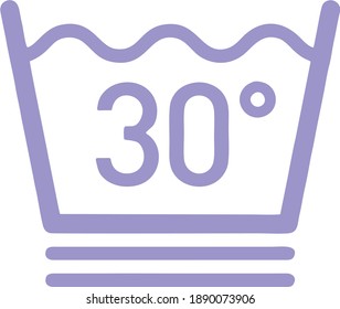 Vector Icon Washing Icon 30 Degrees Stock Vector (Royalty Free ...