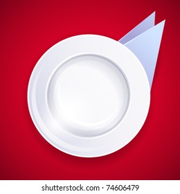 Vector Icon White Plate Napkins Isolated Stock Vector (Royalty Free ...