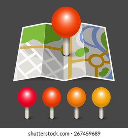 Vector Icons Cards Collection Pins Stock Vector (Royalty Free ...