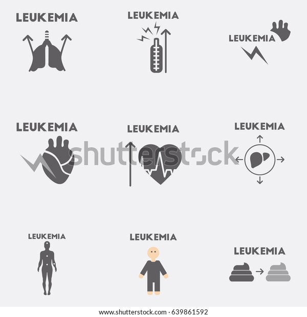 Vector Icons Collection Various Symptoms Leukemia Stock Vector (Royalty ...