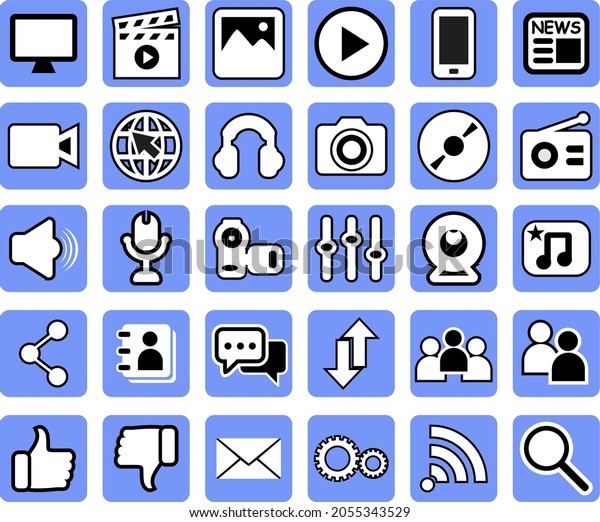 Vector Icons Multimedia Symbols Stock Vector (Royalty Free) 2055343529 | Shutterstock