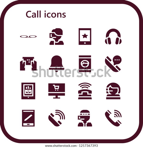 Vector Icons Pack 16 Filled Call: vector de stock (libre de regalías ...