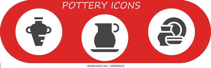 Vector Icons Pack 3 Filled Pottery Stock Vector (Royalty Free ...