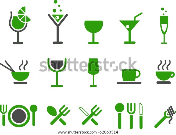 Vector Icons Pack Green Series Food Stock Vector (Royalty Free ...