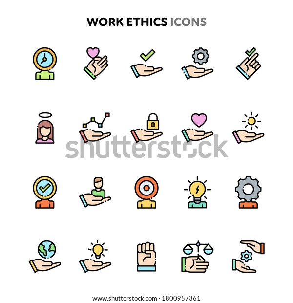 Vector Icons Related Work Ethics Symbols Stock Vector (Royalty Free ...