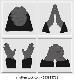 Vector Icons Religious Signs Form Hands Stock Vector (Royalty Free ...