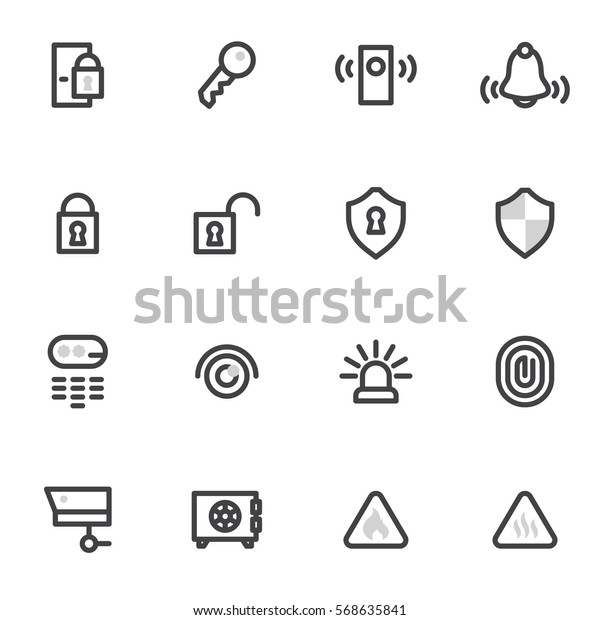 Vector Icons Security Home Alarm System stockvector (rechtenvrij) 568635841