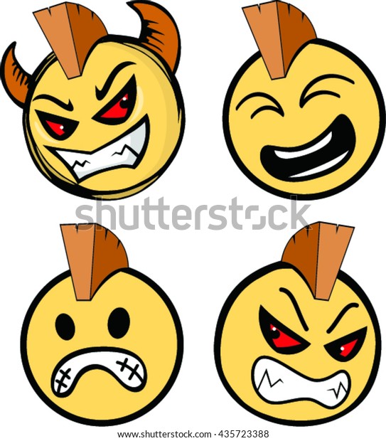Vector Icons Smiley Faces Mascot Viking Stock Vector (Royalty Free ...